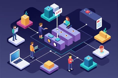 An Illustrated User Flow Showcases Individuals Engaging With Technology Emphasizing Customizable