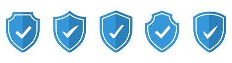 Premium Vector Shield With A Checkmark Protection And Security Symbol Set Of Flat Vector Icons