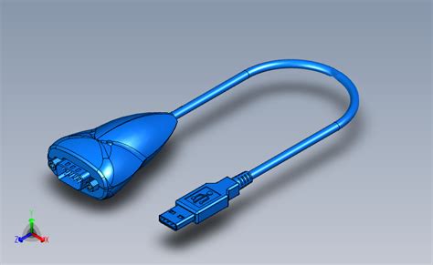 Usb 到串行 Rs232 Db9 适配器 Ftdi 芯片组 Step 模型图纸下载 懒石网