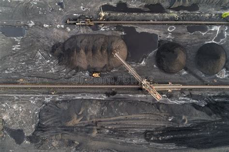 Aerial Drone View On Coal Mine Stock Image Image Of Belt
