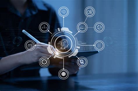 Agile Development Methodology Concept Business Hand Using Laptop