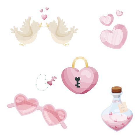 Valentines Day Set Vector 1861179 Vector Art At Vecteezy