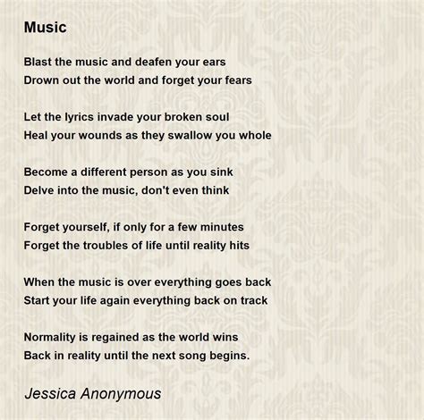 Tragic Six Line Poem About Music