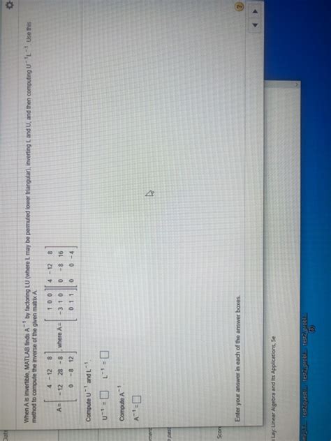 Solved Date When A Is Invertible Matlab Finds A By
