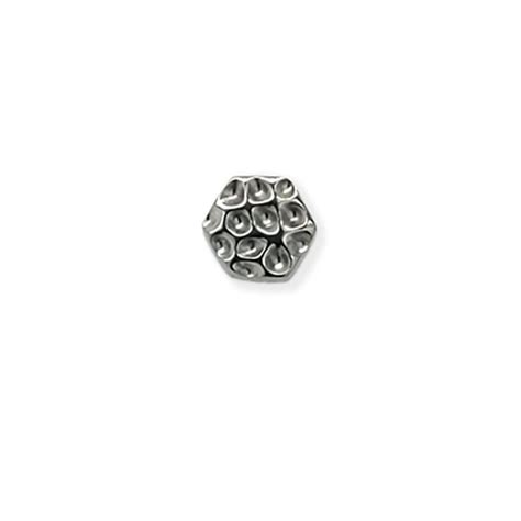 Threadless Mini Hammered Hexagon End Element Body Jewelry