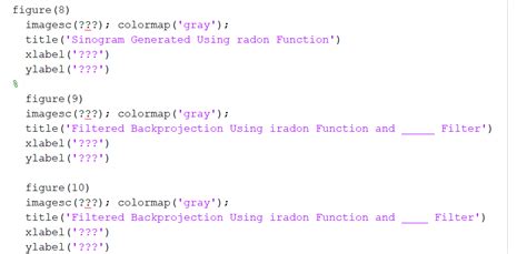 Solved Use The Matlab Functions Radon And Iradon For 0