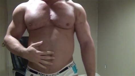 Sexy Bodybuilder Rubs Belly Sexy Bodybuilder Rubs Belly