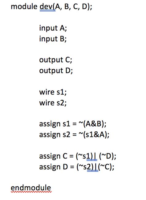Solved Draw The Circuit Represented By The Verilog