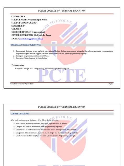 Coursemodulepythontheory Bca Pdf Python Programming Language Control Flow