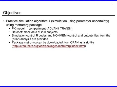 PPT C Hands On Exercise For Model Diagnostics Simulation Using Parameter Uncertainty