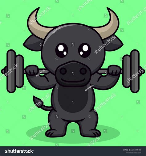 Vector Illustration Buffalo Chibi Animals Stock Vector Royalty Free