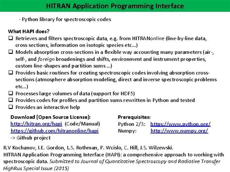 Updates And Current Status Of The Hitran Application