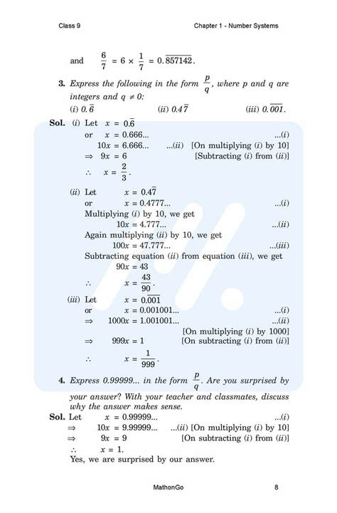 Ncert Solutions For Class 9 Maths Chapter 1 Exercise 1 3 Mathongo