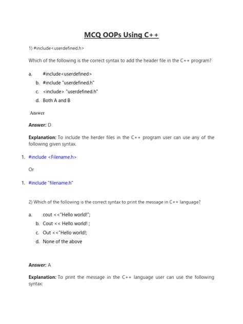 Cmcq Part 1 Pdf Class Computer Programming Inheritance Object Oriented Programming