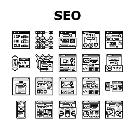 Seo Digital Optimization Strategy Icons Set Vector 42110325 Vector Art At Vecteezy