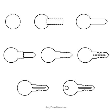 How To Draw A Key In Easy Steps Artsy Pretty Colors