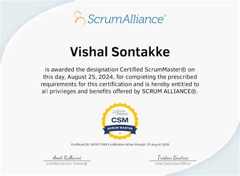 I Am Excited To Share That I Have Completed The Certified Scrum Master Csm Certification From