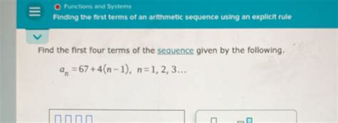 Solved Functions And Systems Finding The First Terms Of An Arithmetic