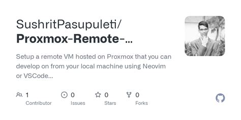 Github Sushritpasupuletiproxmox Remote Development Server Setup