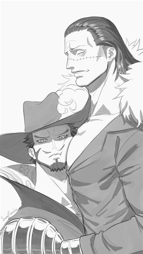 Crocodile And Dracule Mihawk One Piece Drawn By Msvekla Danbooru
