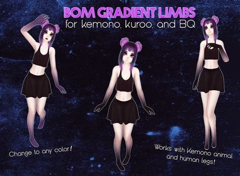 Second Life Marketplace Bom Gradient Limb Tips [kemono Kuroo Bq]