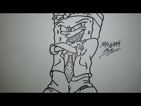 How To Draw Gangster Spongebob Step By Step Nickelodeon