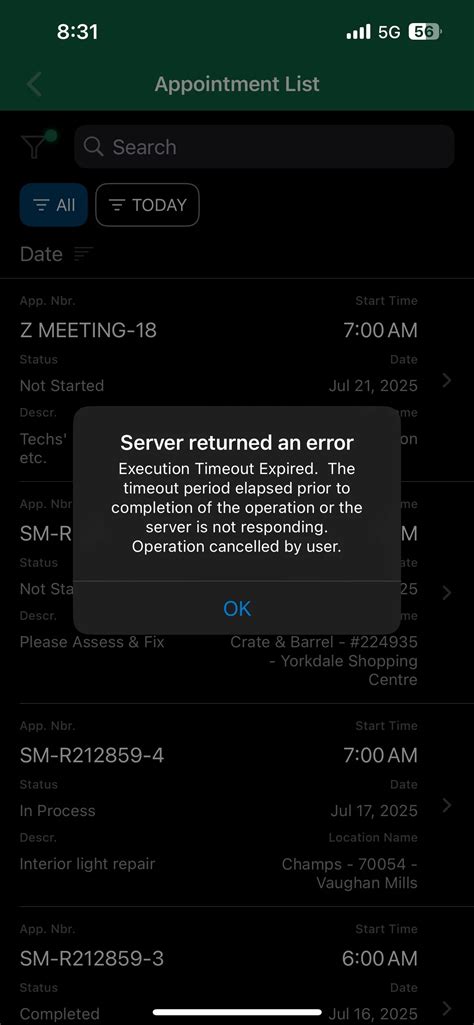 Issue On Acumatica Mobile App Appointment Screen Community
