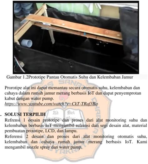 Sistem Kontrol Dan Monitoring Suhu Dan Kelembaban Ruangan Budidaya Jamur Berbasis Iot