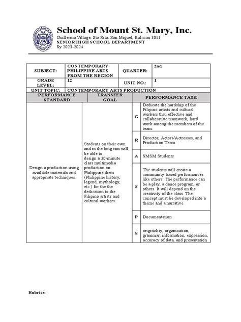 Performance Task Cpar Q2 Pdf