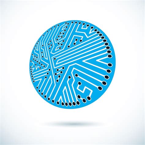 Premium Vector Futuristic Cybernetic Round Scheme Vector Motherboard