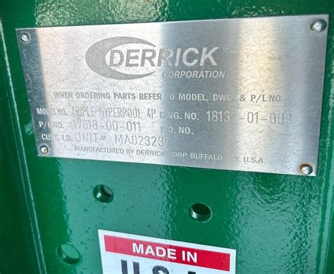 New Derrick Corporation Triple Hyperpool For Sale At Heeyas Limited