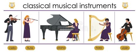 Classical Music Instruments Infographics Stock Vector Illustration Of
