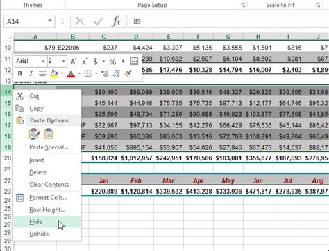 Excel програмын нүд мөр баганыг хэрхэн нуух вэ Эрүүл хоол хүнс
