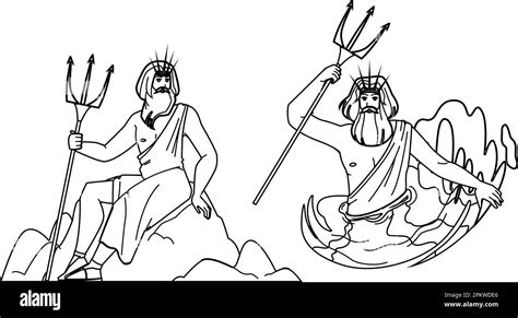Poseidon Ancient Vector Stock Vector Image And Art Alamy