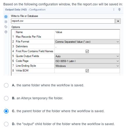 Alteryx Based On The Following Configuration Studyx