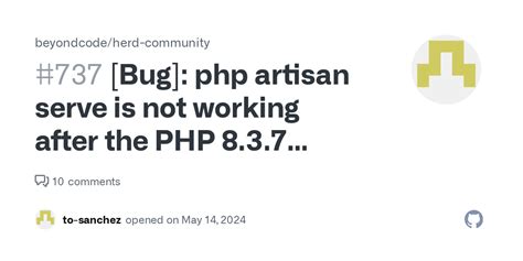 [bug] php artisan serve is not working after the php 8 3 7 update