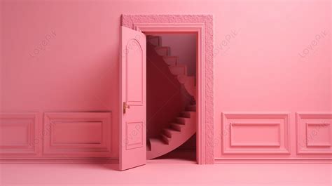 분홍색 배경은 열린 문 3d 렌더링을 강조합니다 조합 배경 집 문 배경 홍색 배경 이미지 Hd 조합 집 문 홍색 배경 사진 무료 다운로드 Lovepik