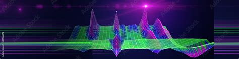 Abstract Background Polygonal Grid With Color Blurred Lines And Spot On