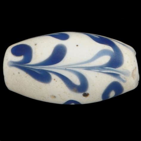 Rare Venetian Wound Glass Trade Bead With Trail Design Tribalgh