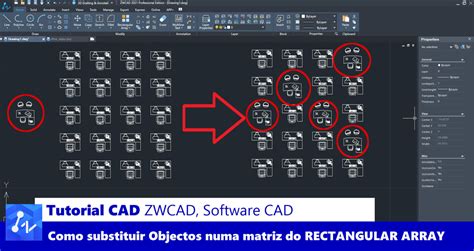 Como Editar Os Objectos De Matrizes Do Rectangular Array Do Zwcad Ibercad Software Cad