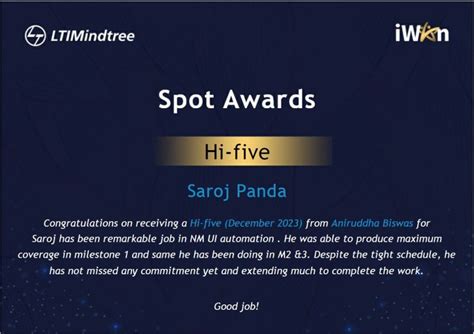saroj kumar panda on linkedin thanks a lot ltimindtree