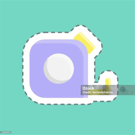 스티커 라인 컷 테이프 측정 건물 기호에 적합합니다 편집 가능한 간단한 디자인 디자인 템플릿 벡터 간단한 그림 3차원 형태에