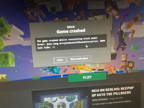 error game crashed the game crashed whilst tesselating block exit code 1 ok new on realms
