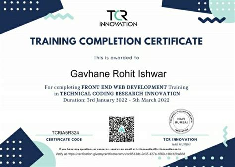 Rohit Gavhane On Linkedin Internship Webdevelopment Tcrinnovation