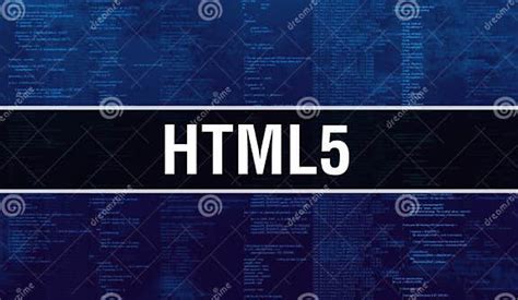 Html5 Text Written On Programming Code Abstract Technology Background