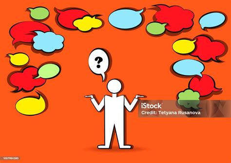 남자 빈 연설 거품 수평 벡터 일러스트 레이 션 개요 디자인을 누가 물어와 많은 공란에 대한 스톡 벡터 아트 및 기타 이미지