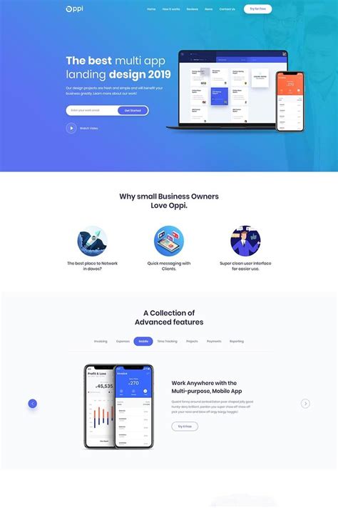 Oppi Multi Niche App Showcase Wordpress Theme Web Design Wordpress Theme Design Landing