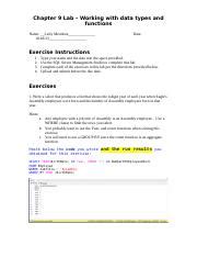 Working With Data Types And Functions SQL Lab Exercises For Course Hero