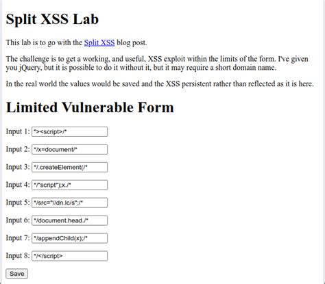 Split Xss Digininja