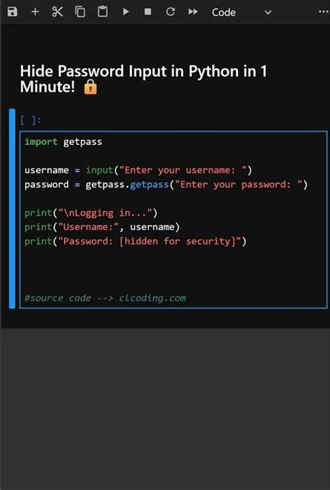 Hide Password Input In Python In 1 Minute Youtube